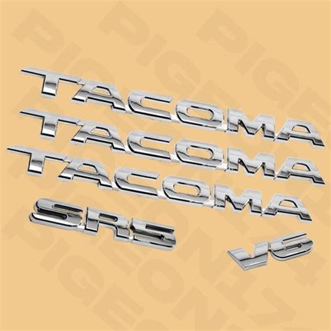 Door And Rear Emblem For Tacoma Prerunner Sr5 V6 Letters 2005 2015 Set Of