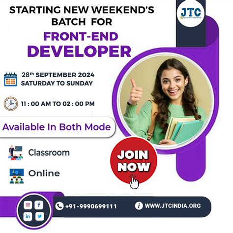 Jtc India On Linkedin Jtcindia Frontenddeveloper Weekendbatch Techtraining Enrollnow