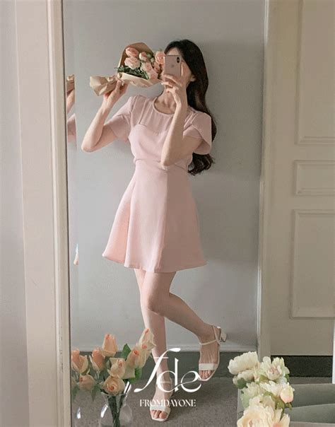 Made라엘 뷔스티에 튤립 원피스미니롱ver반팔라운드넥플레어a라인스트랩데일리룩데이트룩출근룩하객룩 에이블리
