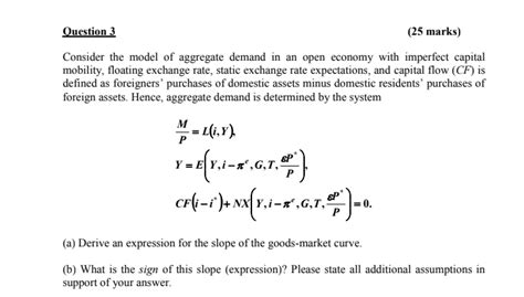 Solved Consider The Model Of Aggregate Demand In An Open Chegg
