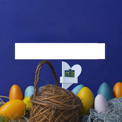 Premium Ai Image A Basket With A Sign That Says Easter In The Middle