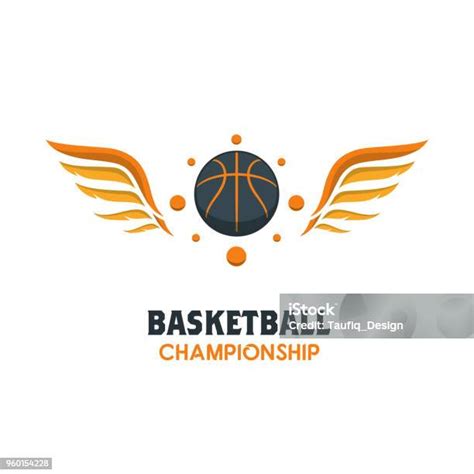 농구 볼의 실루엣입니다 농구 로고 템플릿 사용 하 여 날개 및 분야 0명에 대한 스톡 벡터 아트 및 기타 이미지 0명 경기 스포츠 경쟁 Istock