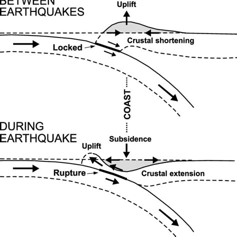 Simpli¢ed Cross Section Of Cascadia Subduction Zone Showing