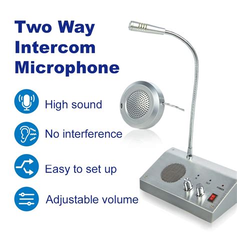 Window Intercom Speaker System Anti Interference Dual Way Intercom Talk Through Glass Office