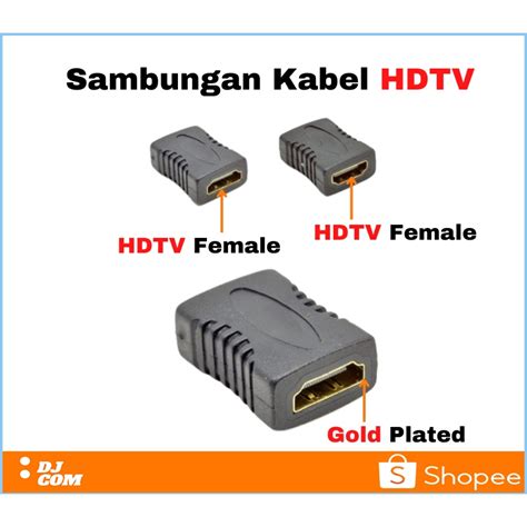 Jual Konektor Sambungan Kabel Hdtv Set Top Box Pc Komputer Laptop Proyektor Female To Female
