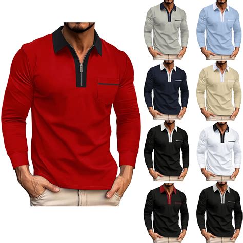 Bxingohai Mens Long Sleeve Golf Shirt Quarter Zip Sport Shirt Athletic