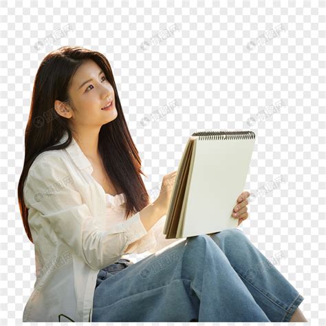 공원에서 나무 아래에서 그림을 그리는 여자 Png 일러스트 무료 다운로드 Lovepik