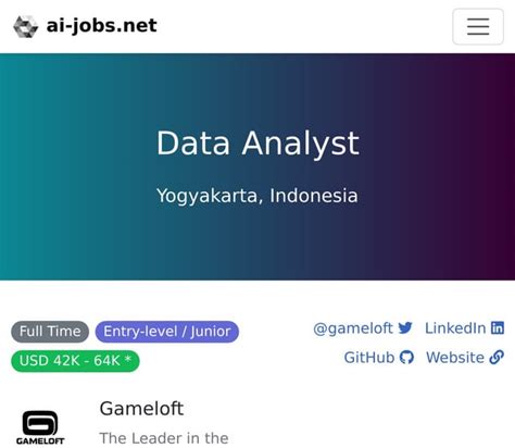 [hiring] data analyst in yogyakarta indonesia r ai ml jobs