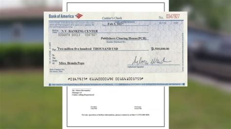 Cashiers Check Bofa