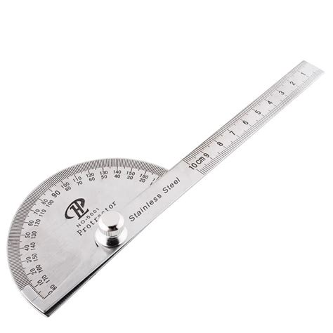 new useful stainless steel rotary protractor angle rule machinist tool