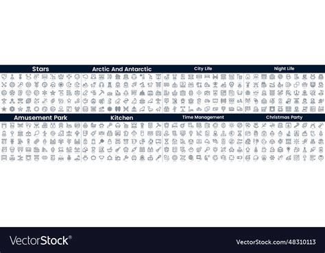 linear style icons pack in this bundle include vector image