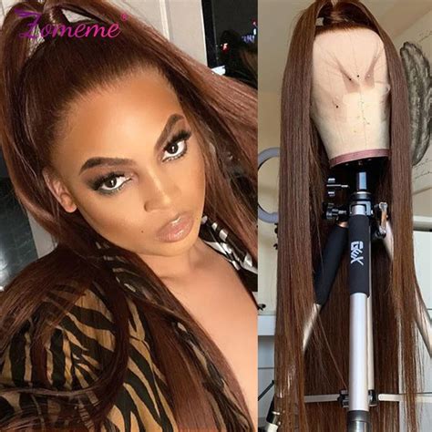 Siyun 쇼 360 레이스 정면 가발 초콜릿 브라운 레이스 프런트 가발 250 밀도 본 스트레이트 인모 가발 컬러 인모 가발 인모 레이스 가발 Aliexpress