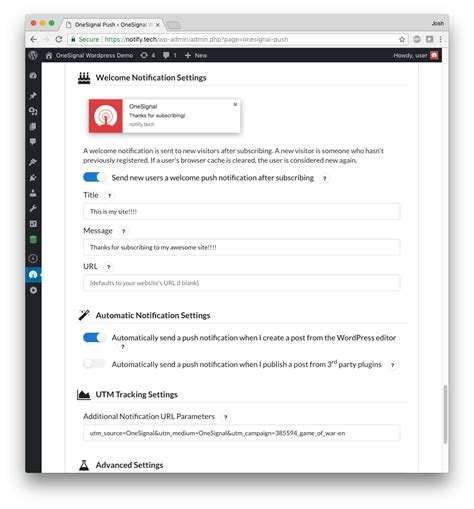 onesignal web push notifications plugin wordpress