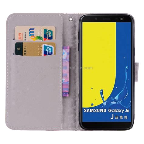 컬러 파인애플 패턴 컬러 드로잉 수평 플립 가죽 케이스 For Galaxy J6 Eu 버전 2018 홀더 및 카드 슬롯