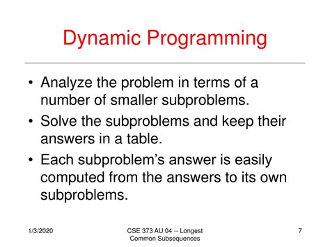 Ppt Exploring Longest Common Subsequence Problem Powerpoint