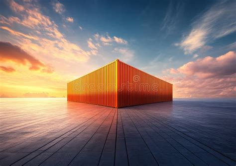 A Lifelike 3d Rendering Of A 10 Foot Shipping Container With High Depth Of Field Showcasing