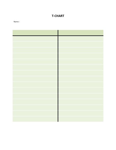 Printable T Chart Template Sample Bogiolo
