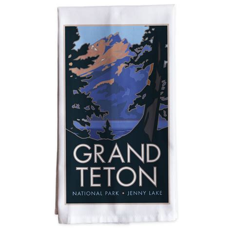 Grand Teton National Park Jenny Lake Wyoming Tea Towel Travel Posters