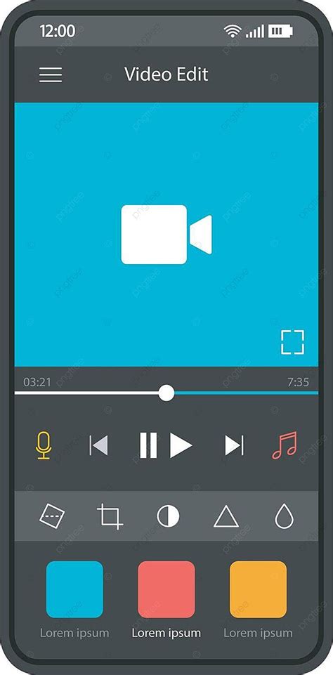 Video Editing Smartphone App Interface Vector Template Phone Concept Design Vector Phone