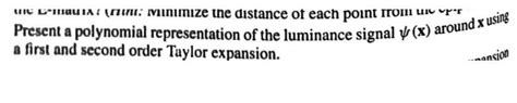 Present A Polynomial Representation Of The Luminance