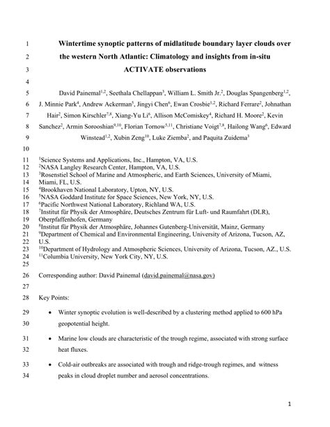 Pdf Wintertime Synoptic Patterns Of Midlatitude Boundary Layer Clouds Over The Western North