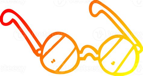Warm Gradient Line Drawing Cartoon Glass Spectacles 36332815 Png