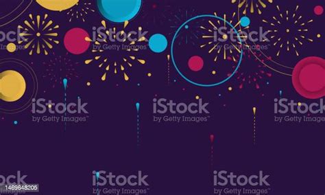 창조적 인 기하학적 배경 밤하늘에 간단하고 다양 한 불꽃 놀이 패턴 디자인입니다 간단한 패턴 디자인 템플릿입니다 벡터 디자인 축하에 대한 스톡 벡터 아트 및 기타 이미지