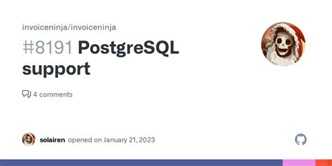 Postgresql Support · Issue 8191 · Invoiceninjainvoiceninja · Github