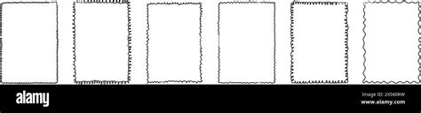 Rectangle Frame Line Square Shape Outline On Hand Draw Style Vector Illustration Isolated