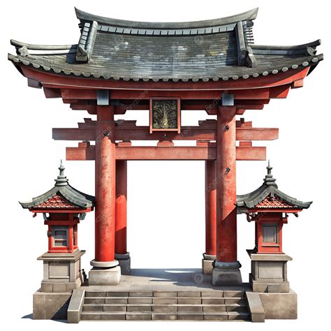 Japanese Torii Gate 3d Model Architecture Clipart Illustration