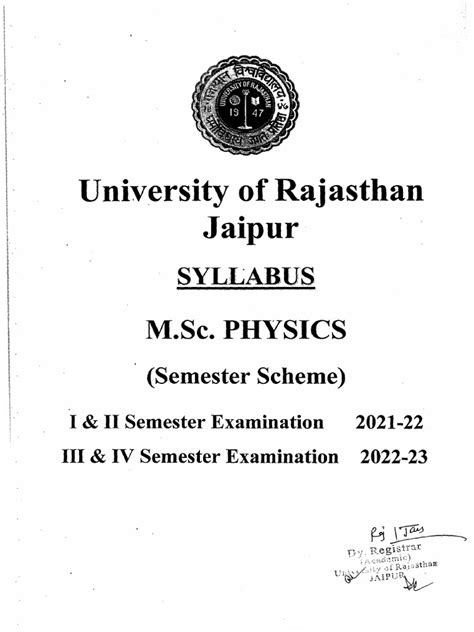 M Sc Physics I To V 2020 Pdf