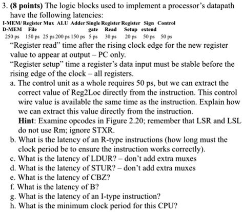 solved 3 8 points the logic blocks used to implement a processor s