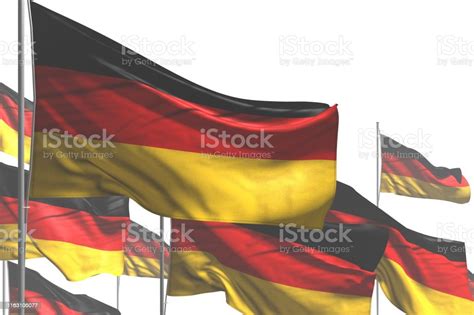 좋은 많은 독일 플래그는 흰색에 고립 된 흔들고있다 어떤 휴일 플래그 3d 그림 0명에 대한 스톡 사진 및 기타 이미지 0명 3차원 형태 국가 관광명소 Istock
