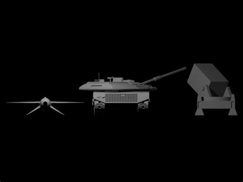 군용 드론 탱크 및 대 공기 중 3 개 3d 모델 24 Max Free3d
