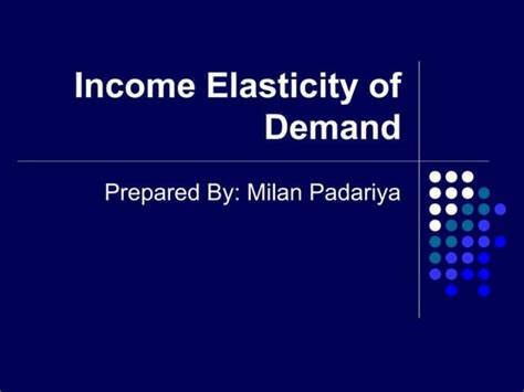 Cross Price Elasticity Of Demand Ppt