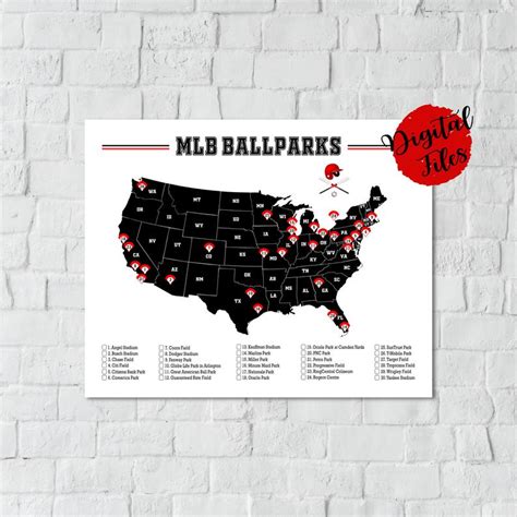 Mlb Stadium Checklist Printable Printable Board Games