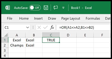 Does Not Equal Operator Excel Formula