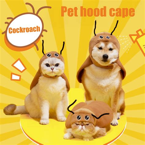 Bullpaw Cat Cockroach Cape Warm Velvet Cockroach Apparel With Antennae
