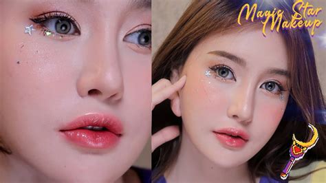 แต่งหน้าแบบมีกลิตเตอร์วิ้งวับ แบบดาราวัยรุ่น หน้าเด็ก L Piyapeauty Youtube