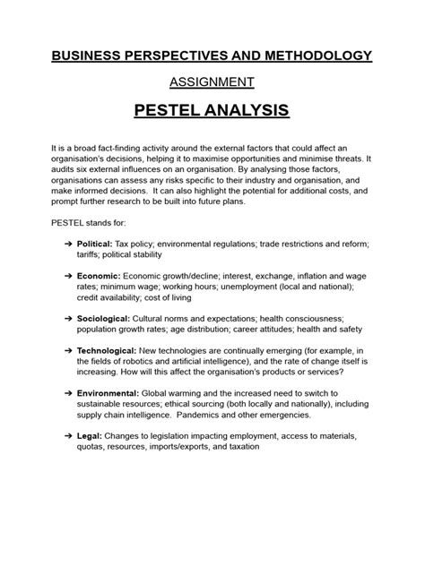 Pestel Assignment Pdf Cost Of Living Inflation