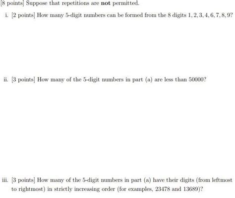 Solved How Many 5 Digit Numbers Can Be Formed From The 8