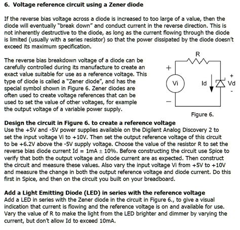 Use Multisim 6 Voltage Reference Circuit Using A Zener Diode If The