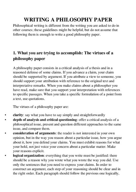 Doc How To Write A Philosophy Paper
