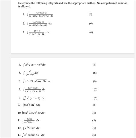 Solved Determine The Following Integrals And Use The Chegg