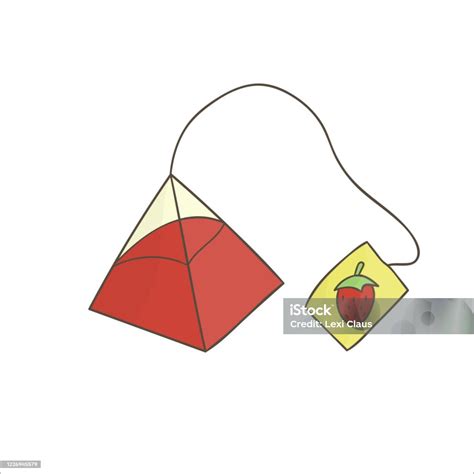 삼각형 티백 라인 아이콘입니다 검정과 화이트 과일 티백 벡터 그림입니다 흰색 배경에 고립 된 선형 예술 양조장 낙서 스타일 주방 장비 가방에 대한 스톡 벡터 아트 및 기타