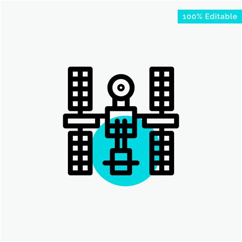 Complex Orbital Platform Satellite Space Turquoise Highlight Circle Point Vector Icon 14698667