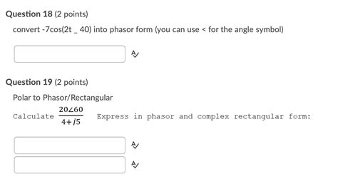 Solved Question 18 2 Points Convert 7cos2t 40 Into