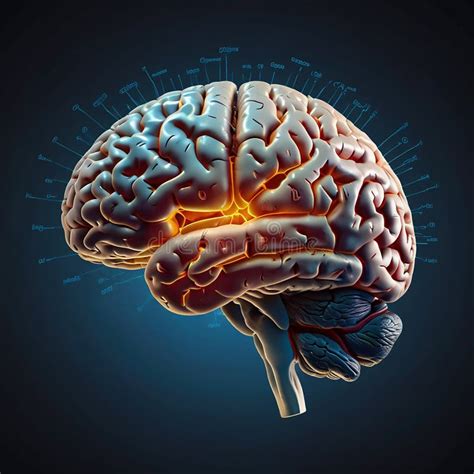 Human Brain Intelligence With An Anatomical Medical Symbol Stock