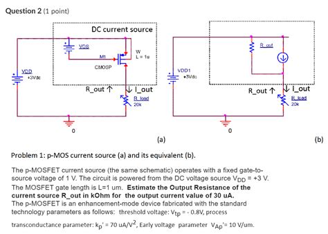 Question 2 1 Point A Problem 1 P Mos Current