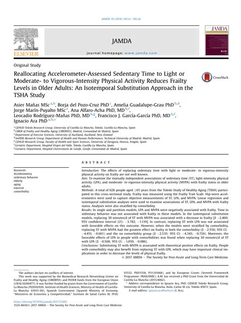 Pdf Reallocating Accelerometer Assessed Sedentary Time To Light Or Moderate To Vigorous